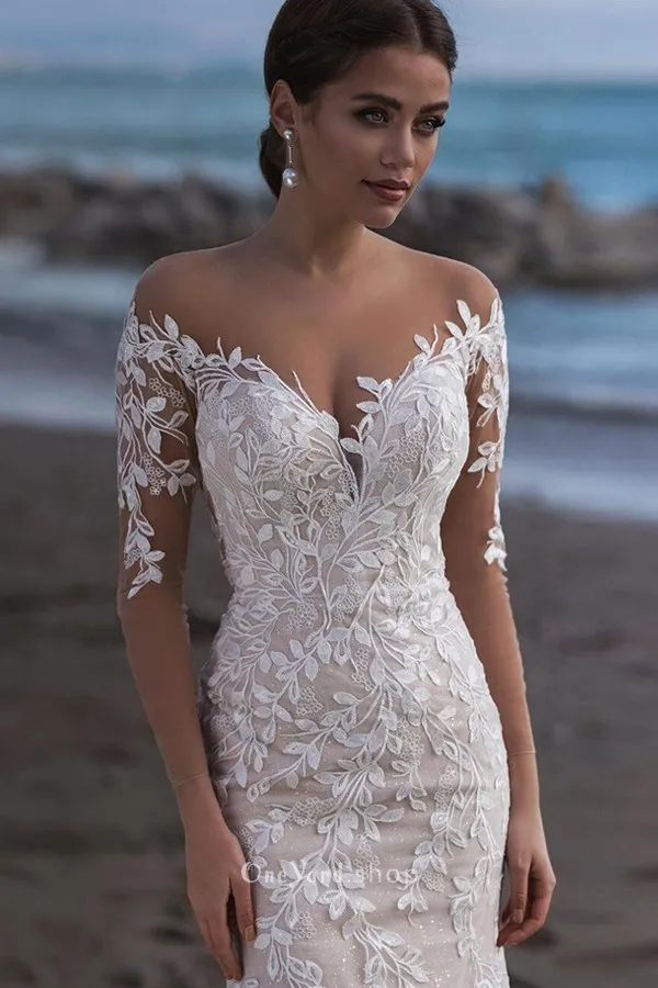 Leaf Pattern Ivory Embroidered Lace Large Applique - OneYard
