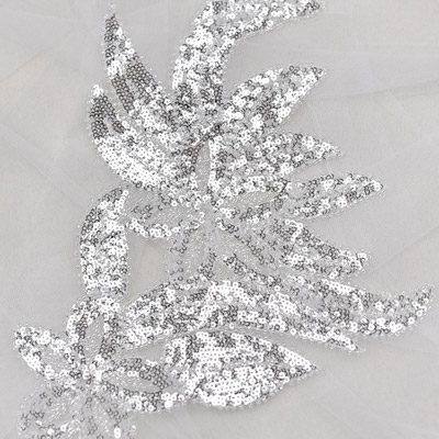 Handmade Luxury Shiny Beaded Dress Applique - OneYard