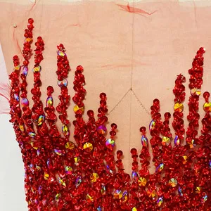 Stunning Handmade Rhinestone Beaded Dress Applique - OneYard