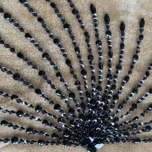 Handmade Luxury Shiny Beaded Dress Applique - OneYard