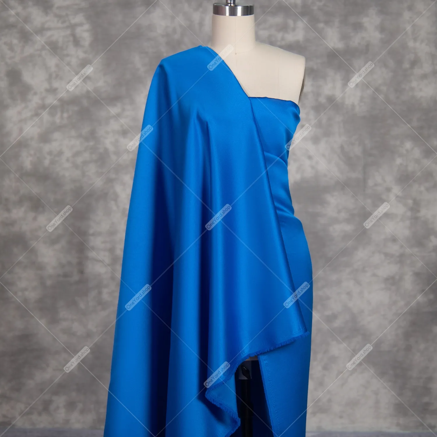 Ice Blue Unique Lace and Satin Layered Prom Gown - Lunss