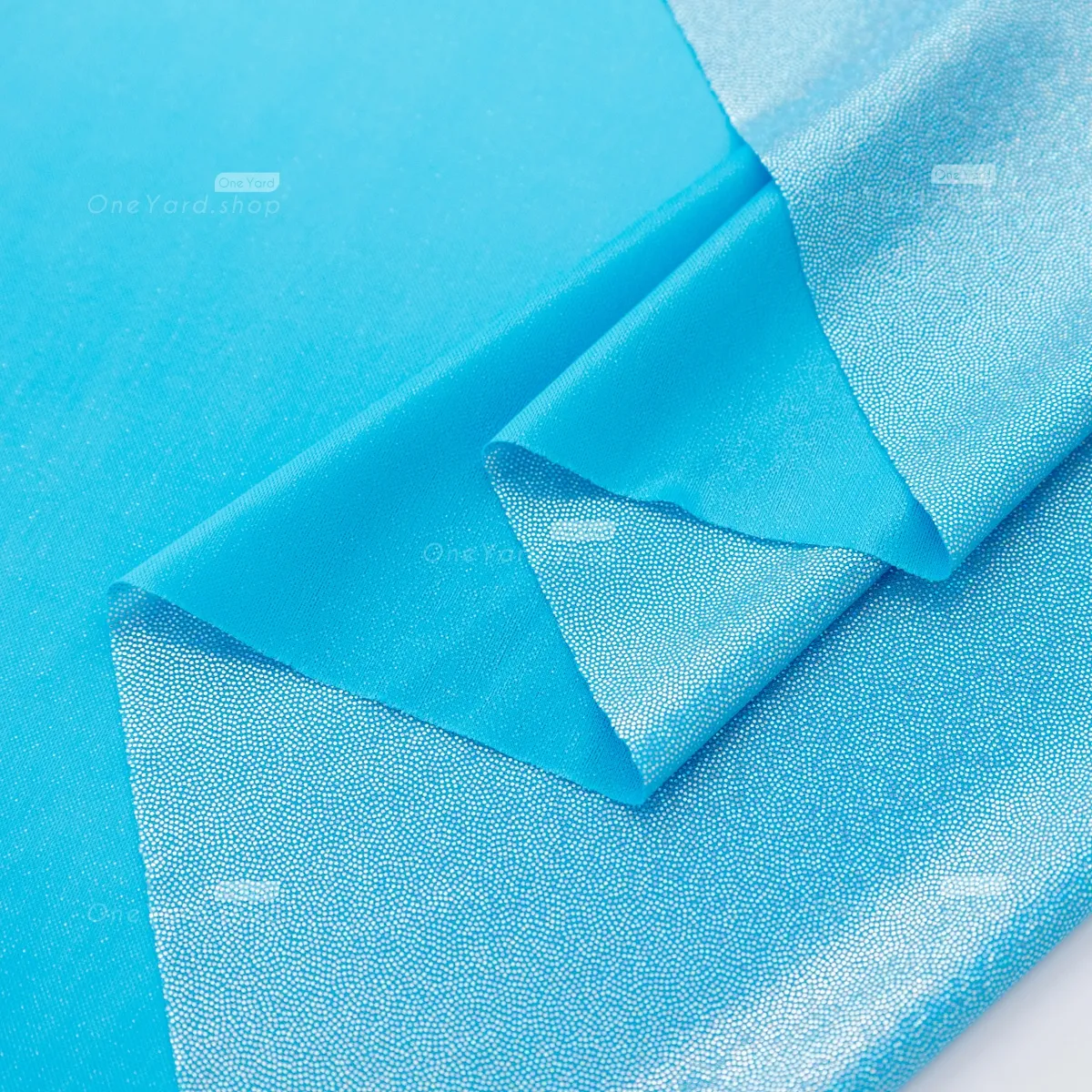 Pool Blue Metallic Foil Stretch Fashion Lame Fabric - OneYard