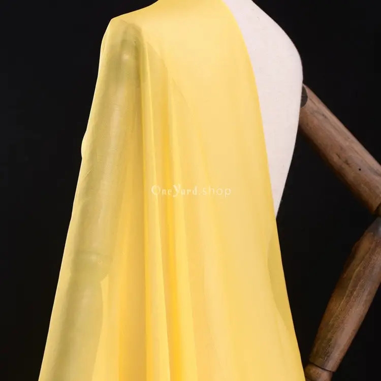 100% Mulberry Silk Sheer Chiffon Fabric by the Yard - OneYard