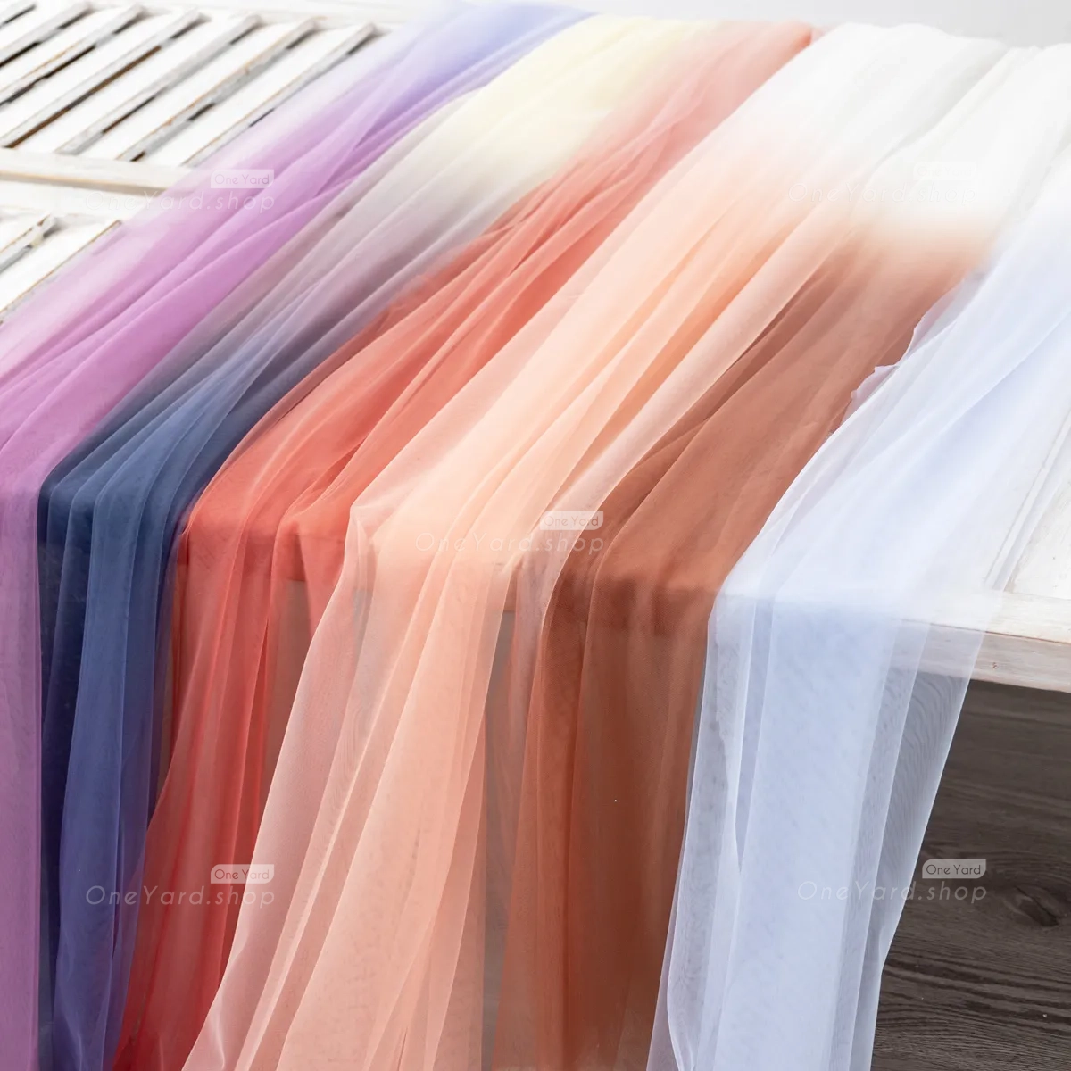 Soft Flowing Sheer Ombre Tulle Dreamy Ethereal Fabric - OneYard