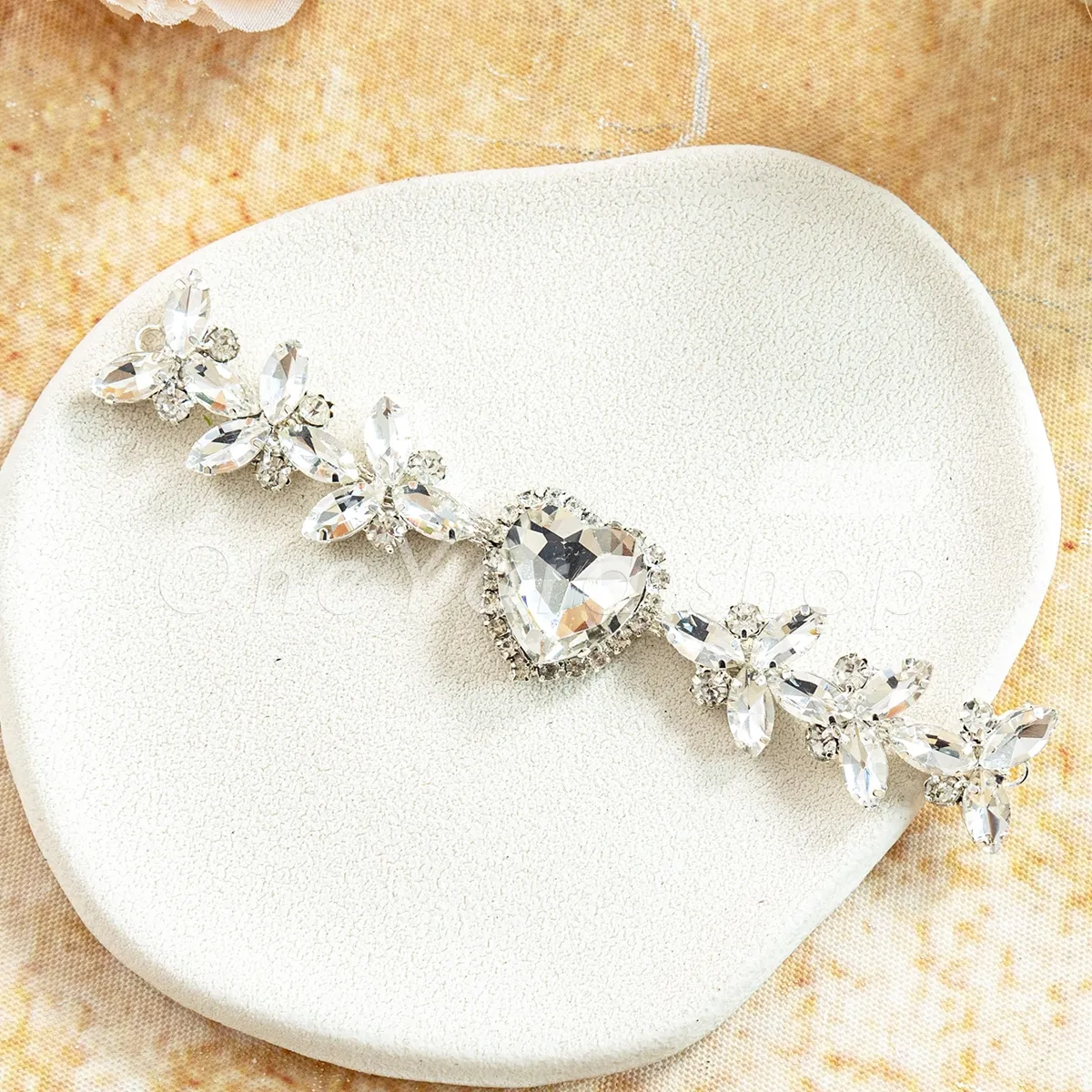 Glass Crystals and Alloy Embellishment for Sashes - OneYard